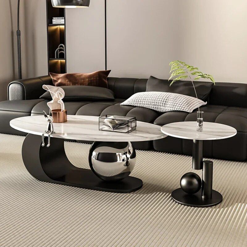 Minimalist Oval Rock Plate Coffee Table - AutoHighwayAce Online Store