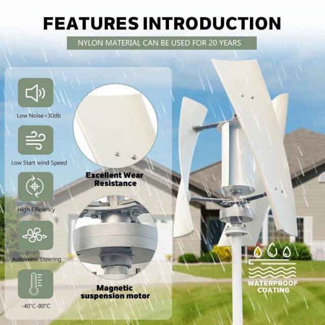 2000W High-Efficiency Vertical Wind Turbine - AutoHighwayAce Online Store