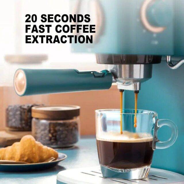 Deluxe Semi-Automatic Espresso Coffee Maker with Steam Milk Frother ...