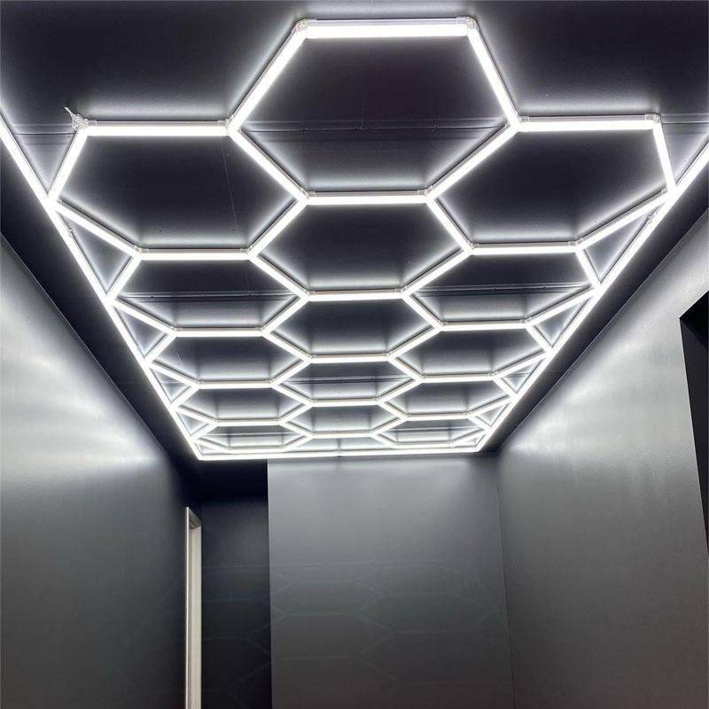 Hexagon LED Ceiling Light Tubes for Versatile Workspaces - Customizable ...