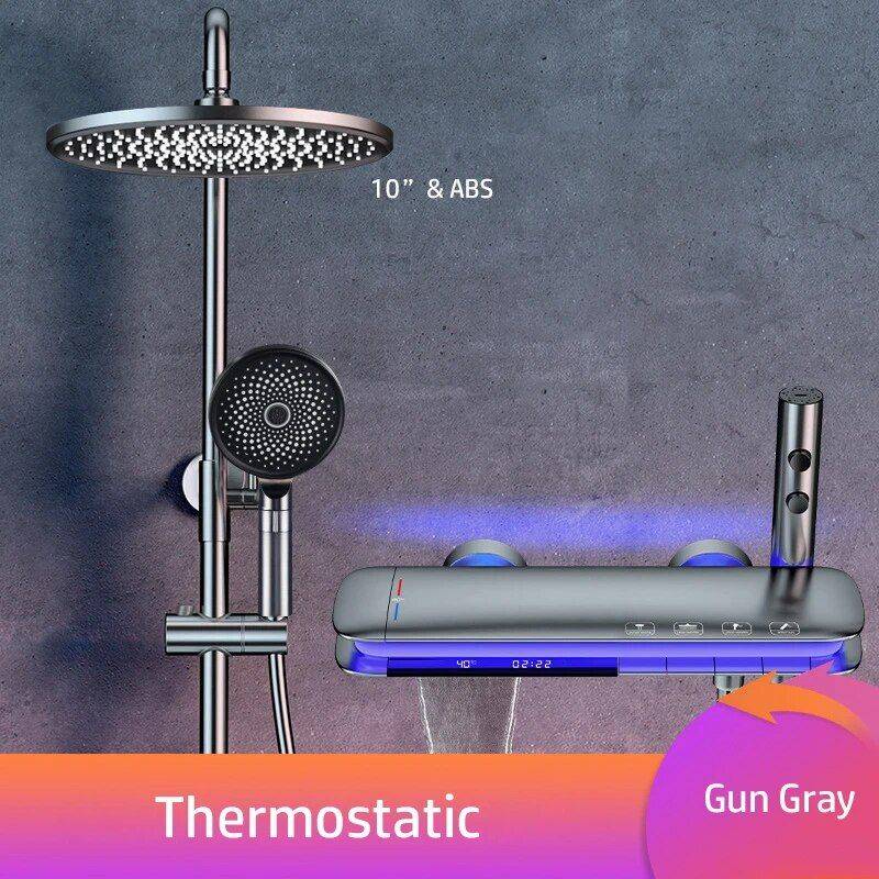 Hot Cold Shower Set Bathroom LED Digital Shower System - AutoHighwayAce ...